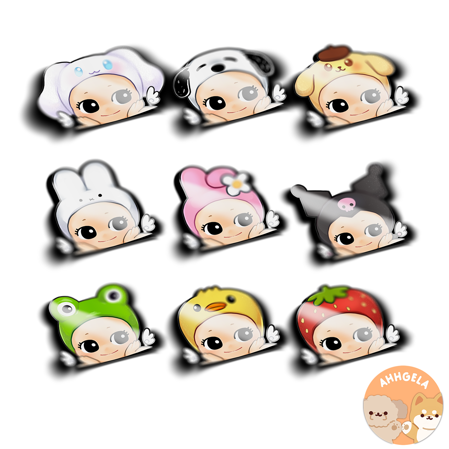 Sonny Angels Peeking Sticker Ahhgela