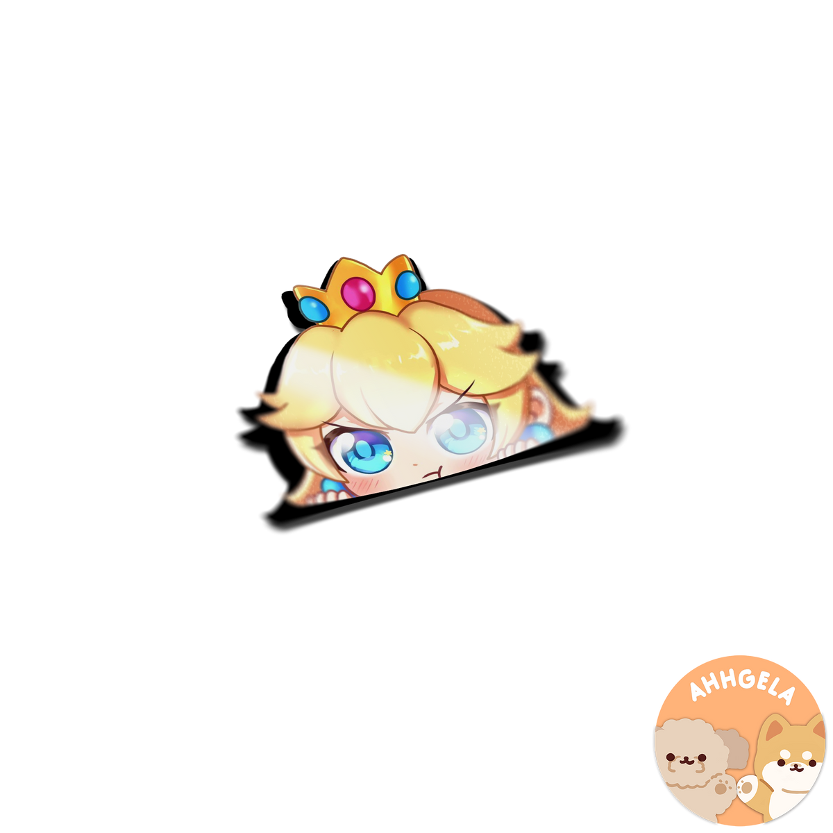 Pouty Princess Peach Peeking Sticker – ahhgela